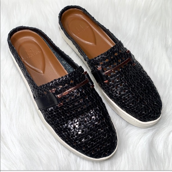 H by Halston | Shoes | 22 Halston Leather Slip On Slide Sneakers | Poshmark